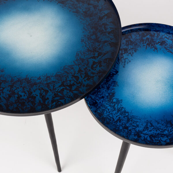 Set/2 side tables Flow blue