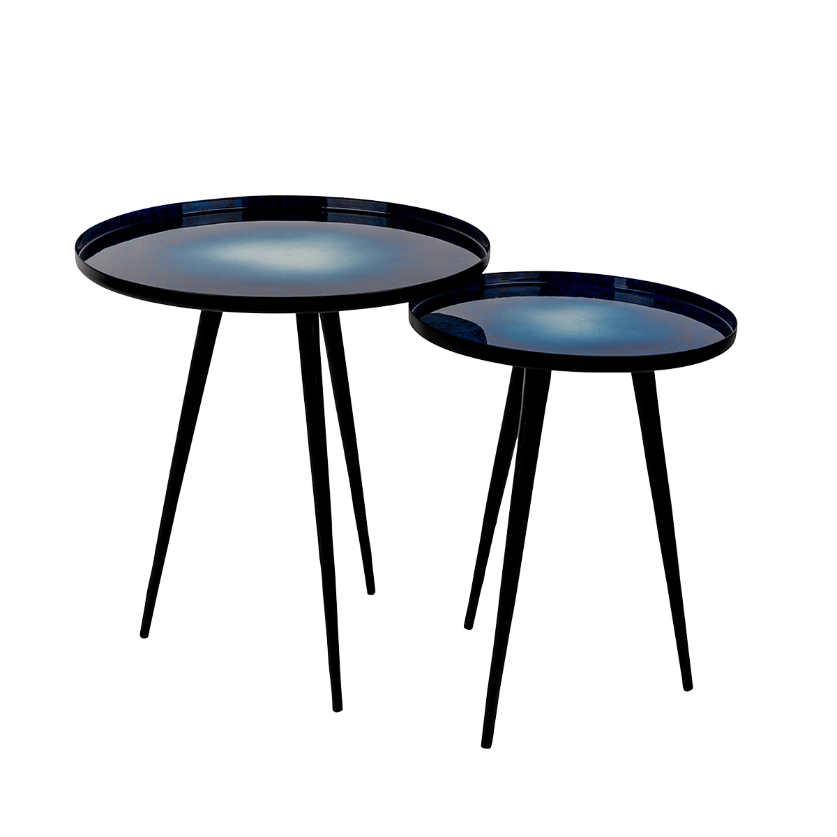 Set/2 side tables Flow blue