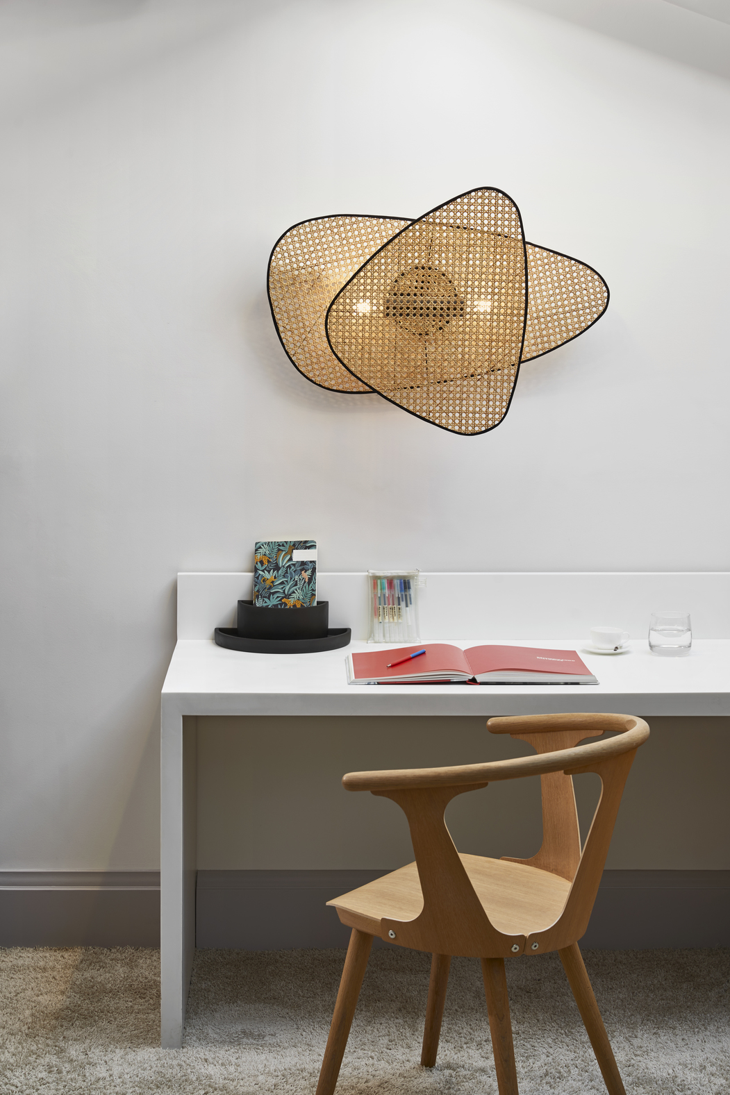 Wall lamp Screen 2L cannage/natural