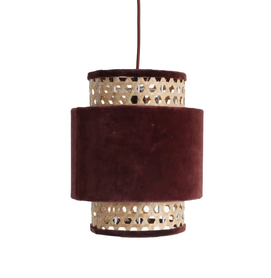 Ceiling lamp Velvet Cilinder burgundy S