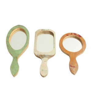Oval hand mirror Scrapwood