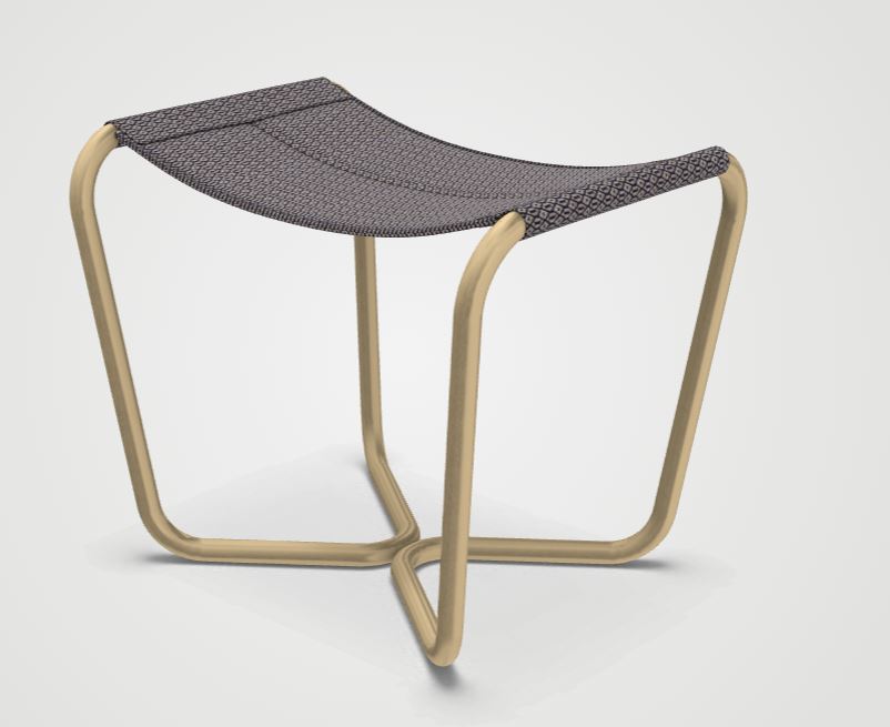 Footstool Sling ottone black