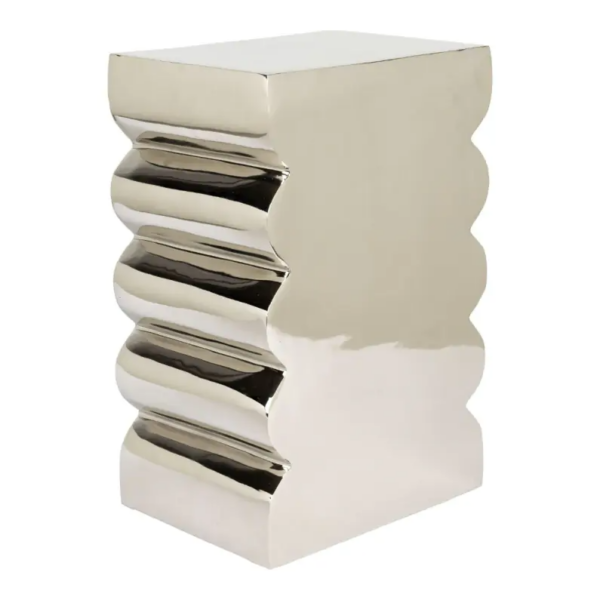 Stool Curves Shiny Silver - Interni Store