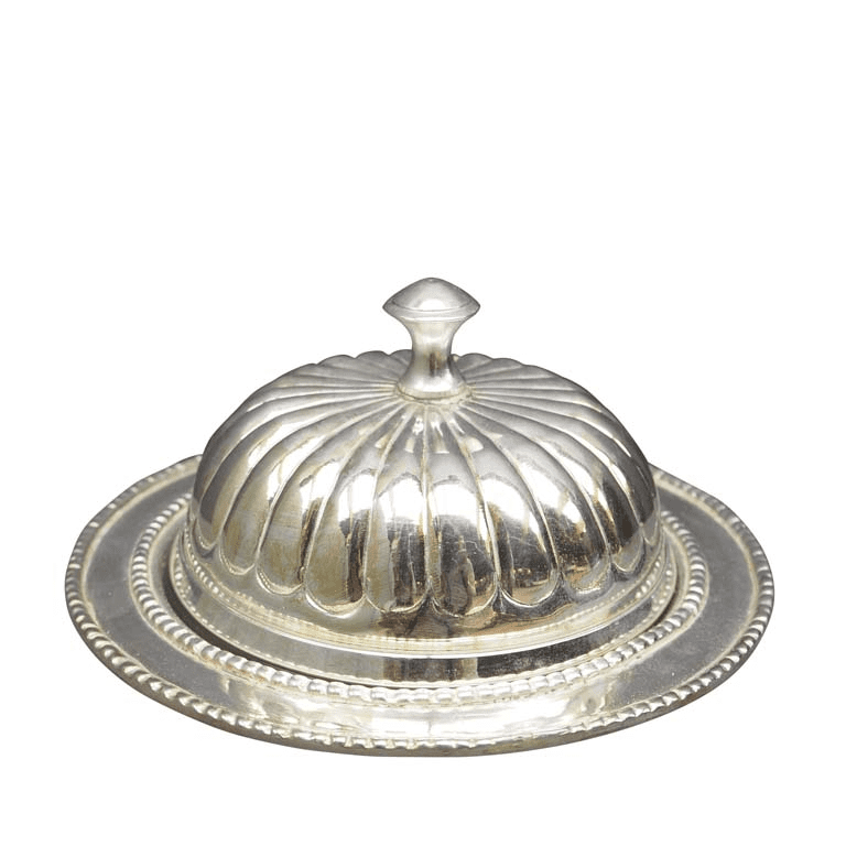 Round Antique Silver Pot - Interni Store