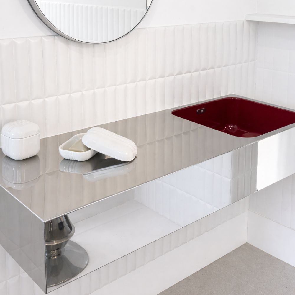 Falper Steel Washbasin - Bordeaux, 120x45 - Interni Store